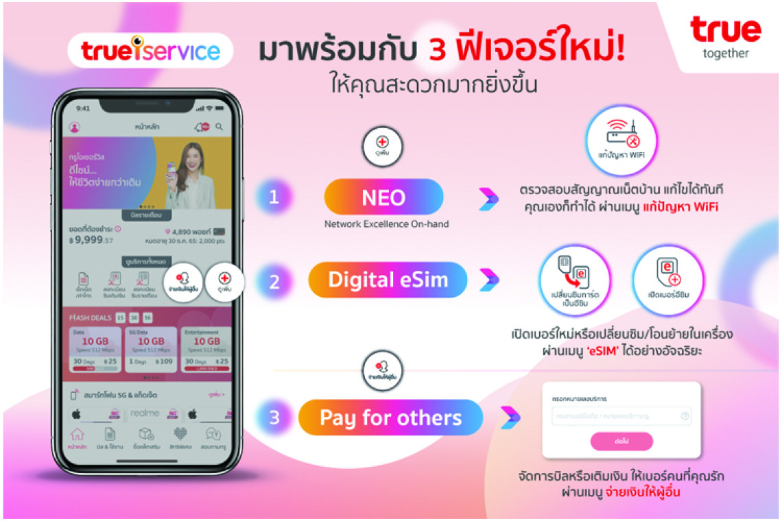 แนะนำ 3 ฟีเจอร์เด็ดบน True iService โฉมใหม่ ผู้ช่วยสุดล้ำให้จัดการทุก ...