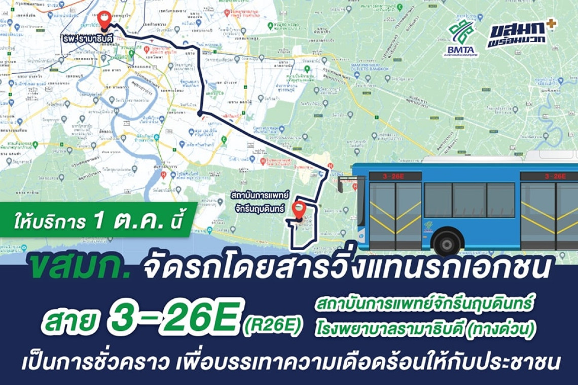 ขสมก.จัดเดินรถปอ.วิ่งแทนเอกชนสาย3-26Eสถาบันการแพทย์จักรีนฤบดินทร์-รพ.รามาฯ - สยามรัฐ